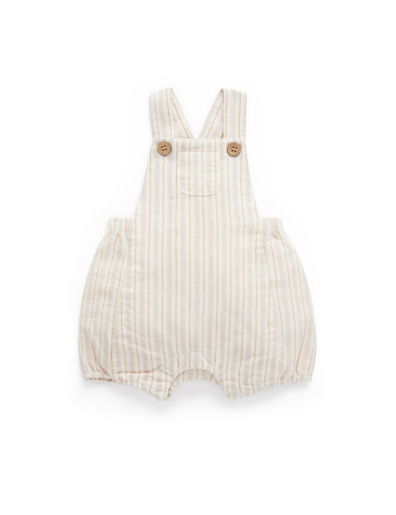 White Baby Overall | Purebaby Linen Blend Overall — the baby closet